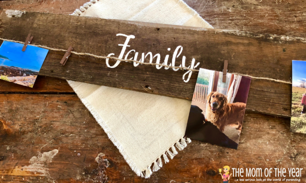 Easy DIY Wooden Photo Hanger - The Mom of the Year